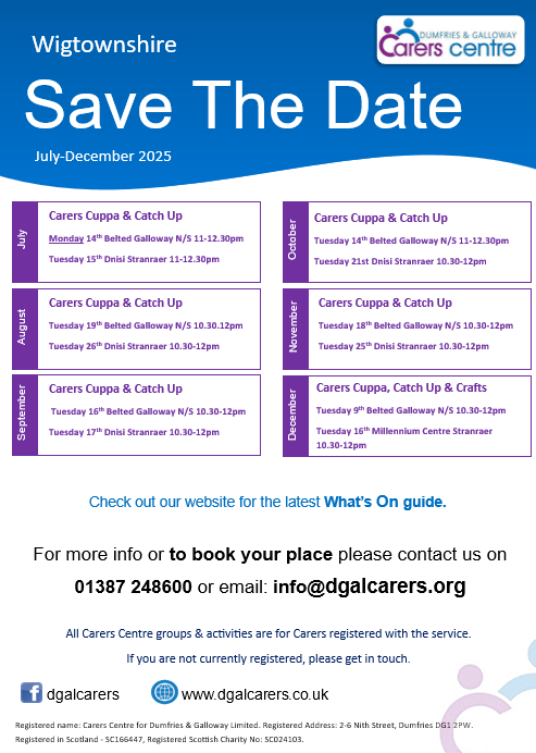 Carers Cuppa & Catch Up - Stranraer - Dumfries & Galloway Carers Centre