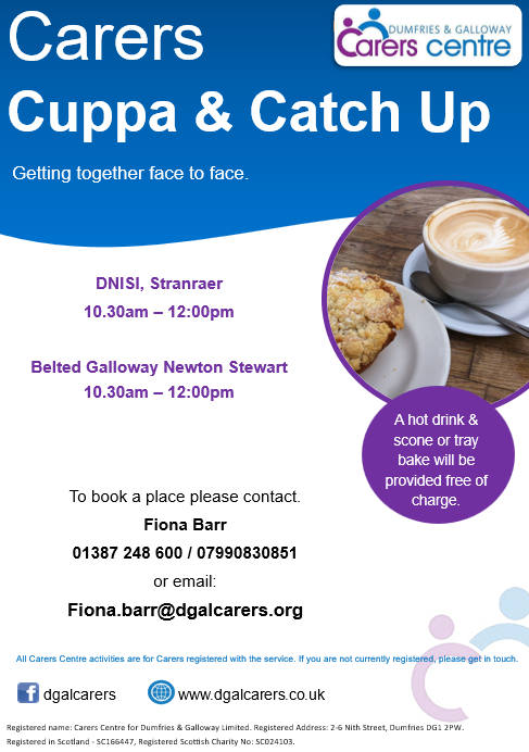 Carers Cuppa & Catch Up - Stranraer - Dumfries & Galloway Carers Centre